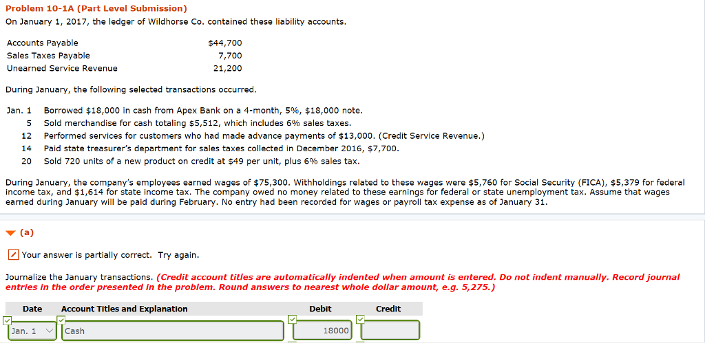 Solved Problem 10-1A (Part Level Submission) On January 1, | Chegg.com