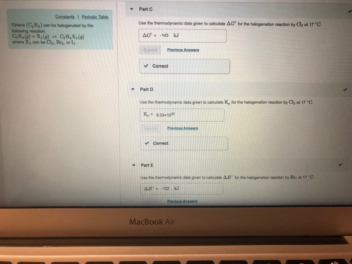 Solved Constants 1 Periodic Table Part A Ethene (C,H) can be | Chegg.com