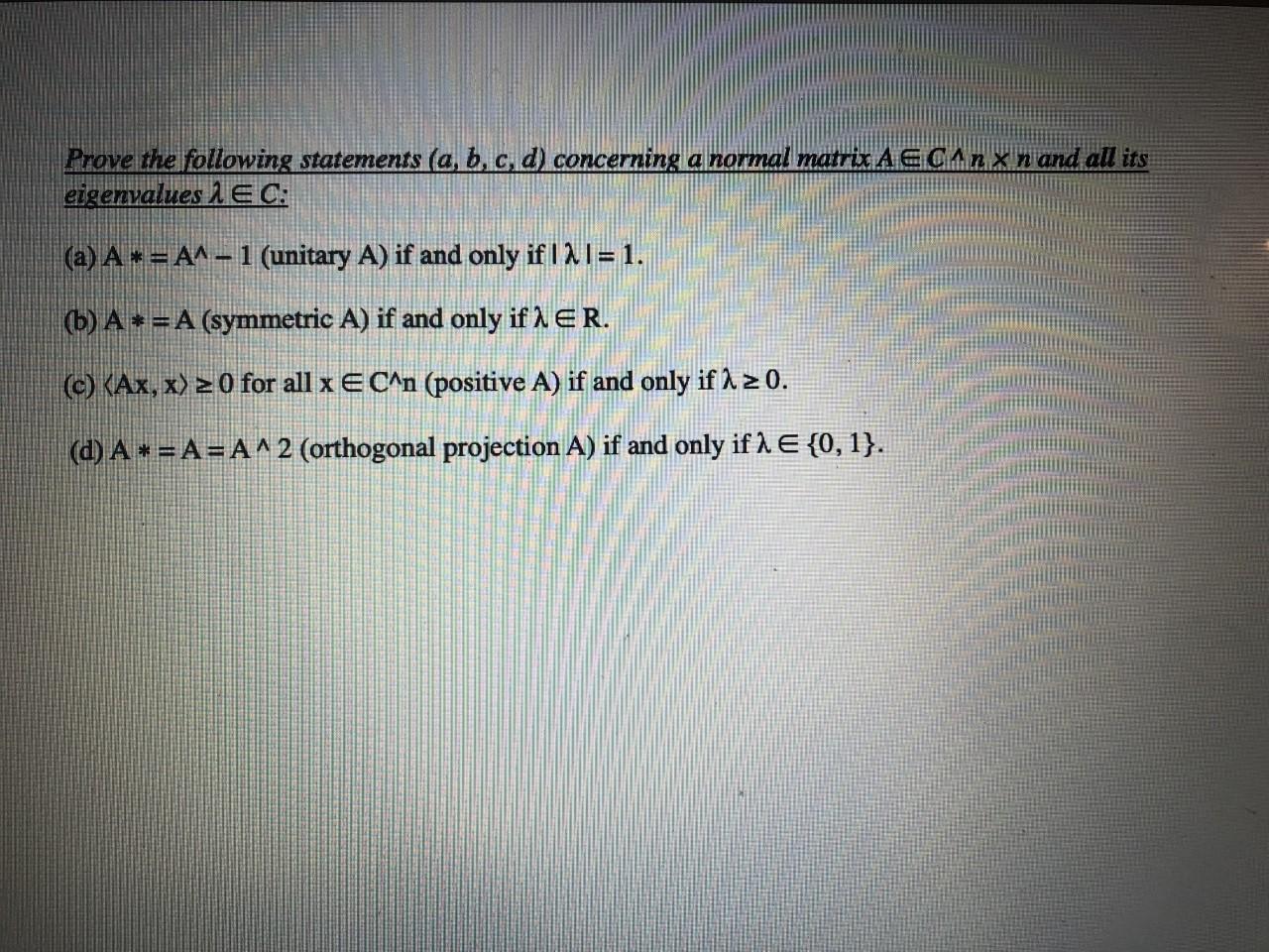 Solved Prove the following statements (a, b, c, d) | Chegg.com