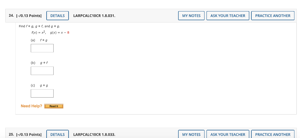 Solved 23. [-/0.13 Points] DETAILS LARPCALC10CR 1.8.030. MY | Chegg.com
