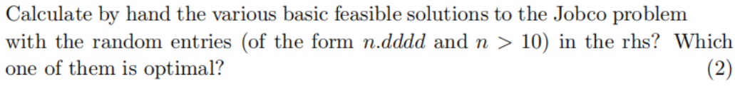 Solved Calculate by hand the various basic feasible | Chegg.com