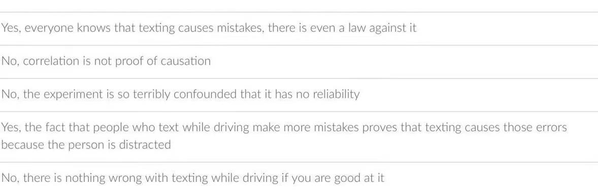 Solved An observational study of texting while driving found | Chegg.com