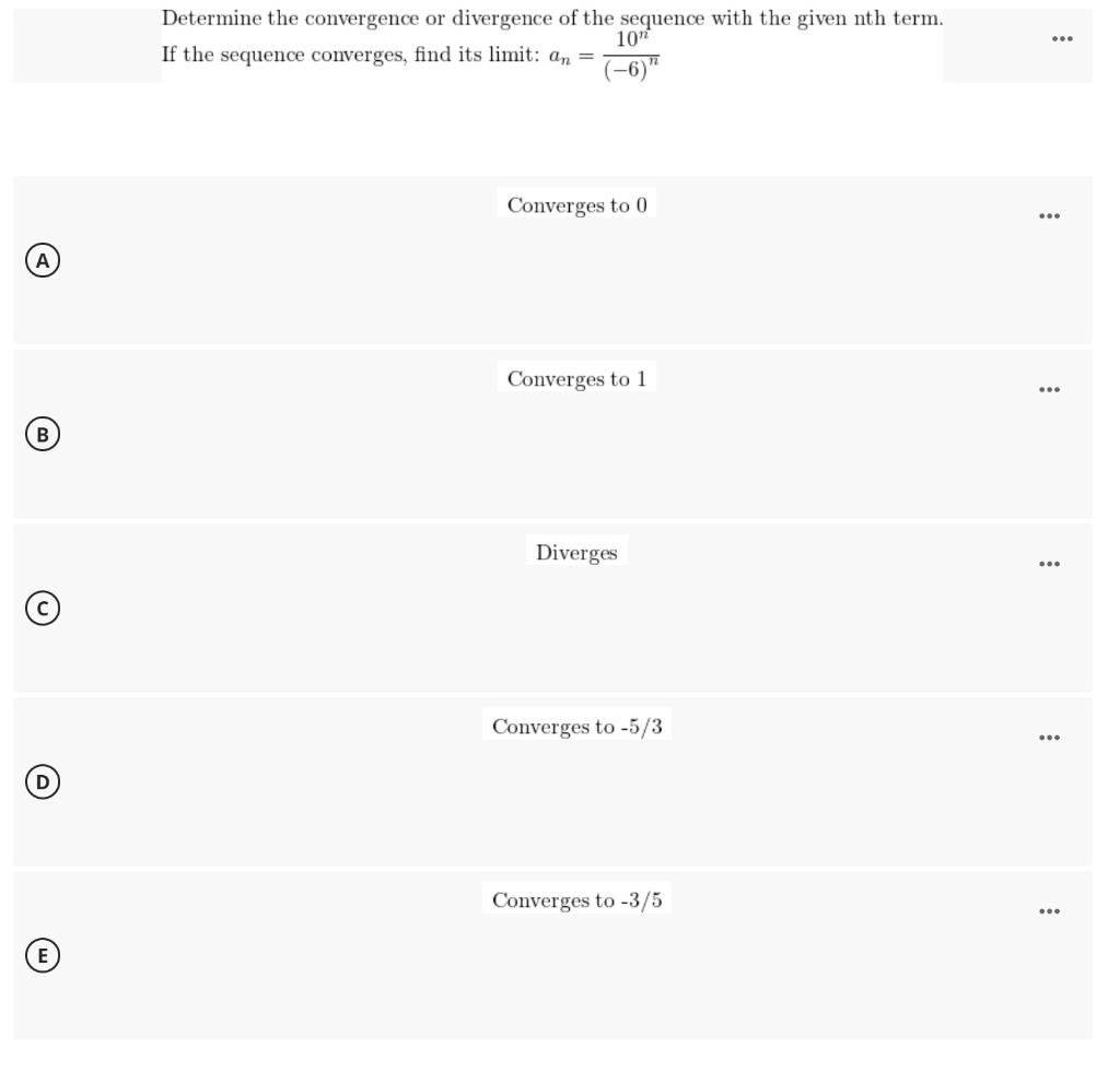 Solved Determine the convergence or divergence of the | Chegg.com