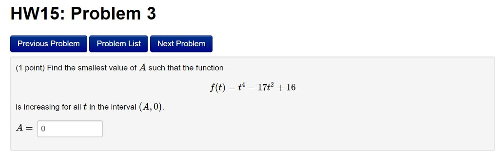 Solved Hw15 Problem 3 Previous Problem Problem List Next 