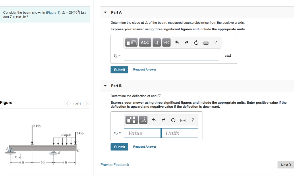 Solved Consider the beam shown in (Figure 1). E 29(103) ksi | Chegg.com
