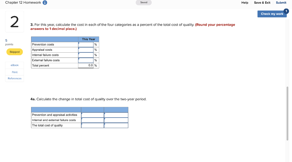 Solved Chapter 12 Homework i Saved Help Save & Exit Submit | Chegg.com