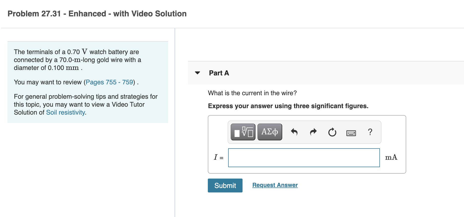 Solved Problem 27.31 - Enhanced - with Video Solution The | Chegg.com