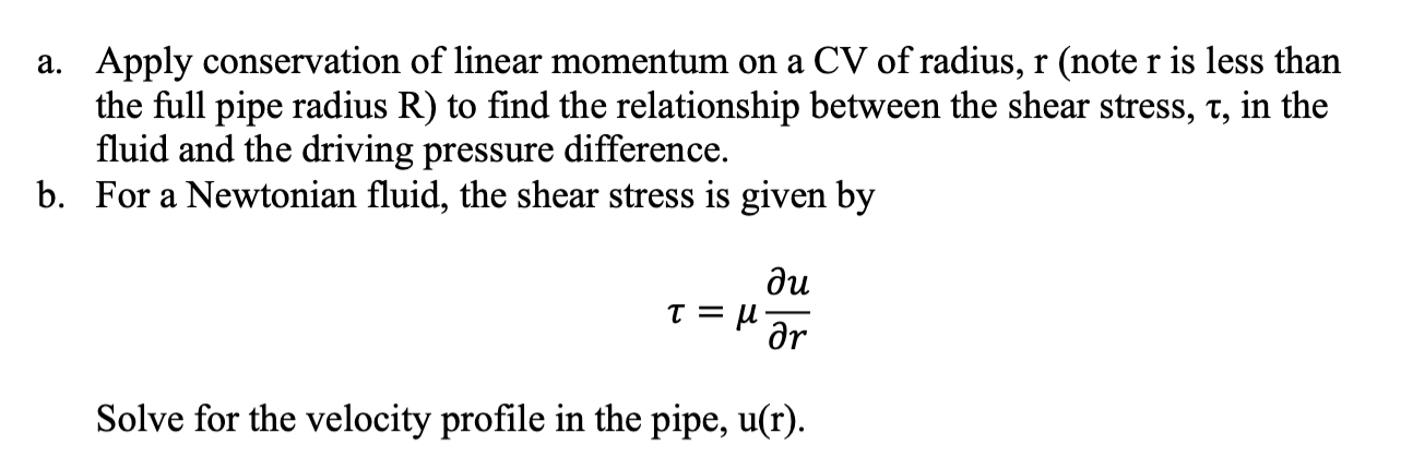 Solved In fully developed flow, by definition, the velocity | Chegg.com