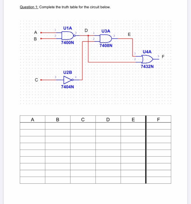 Solved Question 1: Complete the truth table for the circuit | Chegg.com