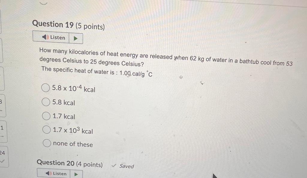 Solved How many kilocalories of heat energy are released | Chegg.com