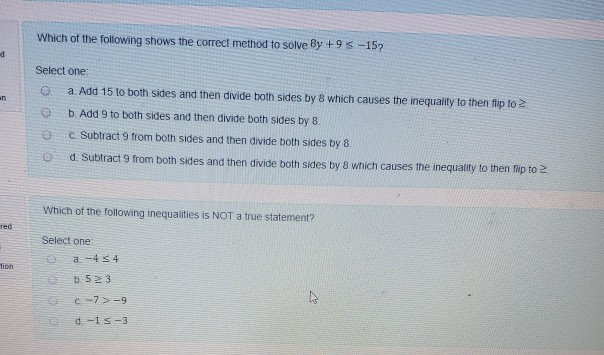 Solved Which of the following shows the correct method to | Chegg.com