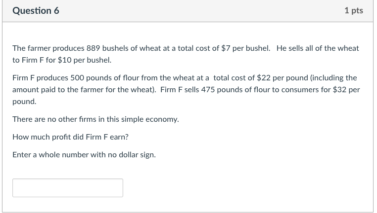 Solved The farmer produces 889 bushels of wheat at a total | Chegg.com