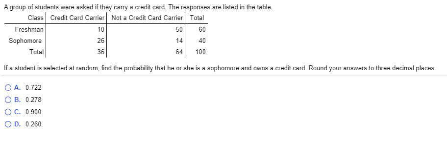 Solved If a student is selected at random, find the | Chegg.com