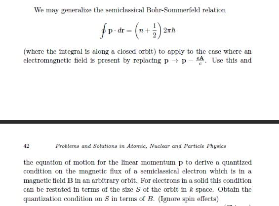 Solved We may generalize the semiclassical Bohr-Sommerfeld | Chegg.com
