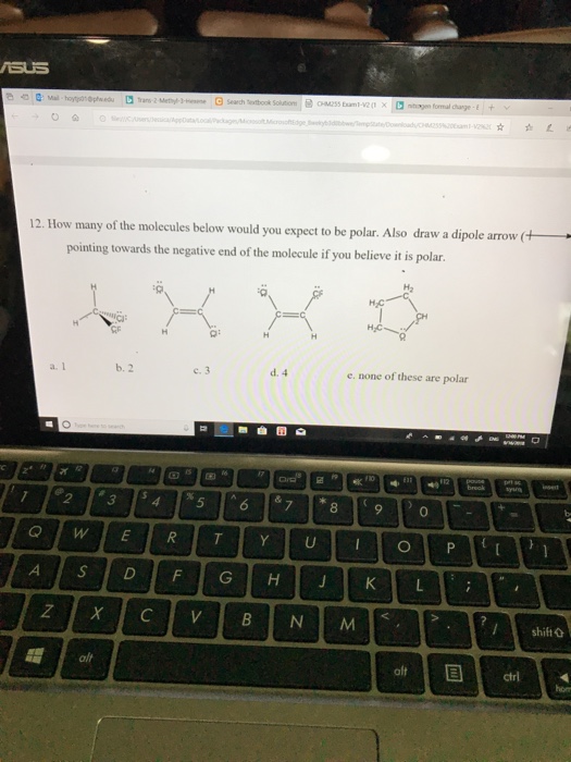 Solved SUS formal charge 12. How many of the molecules below | Chegg.com