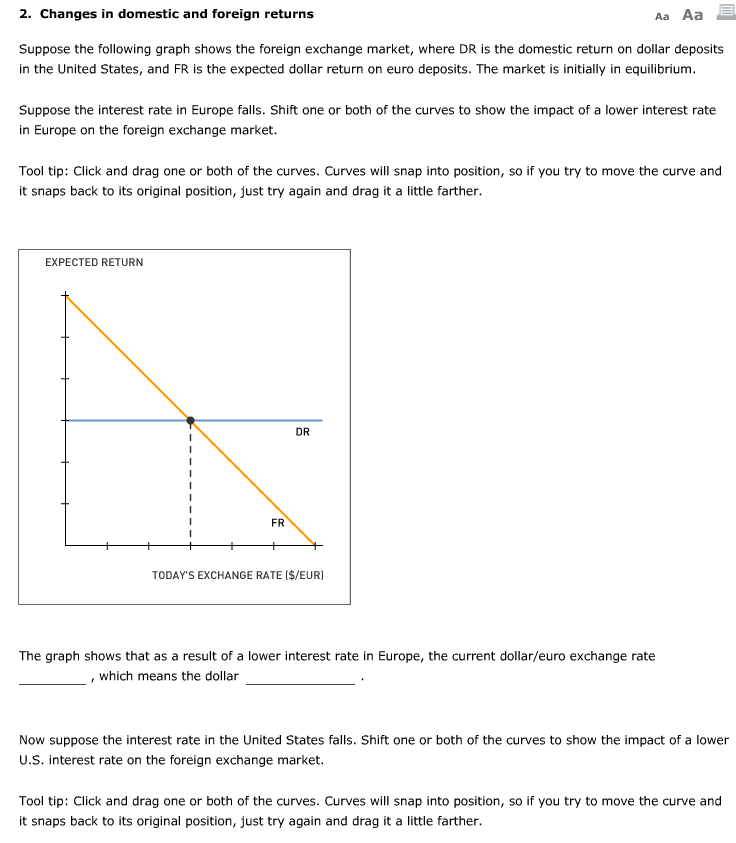 Solved 2. Changes in domestic and foreign returns Aa Aa | Chegg.com