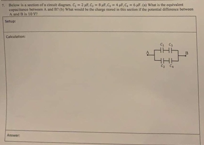 Solved Below is a section of a circuit diagram. C1 | Chegg.com
