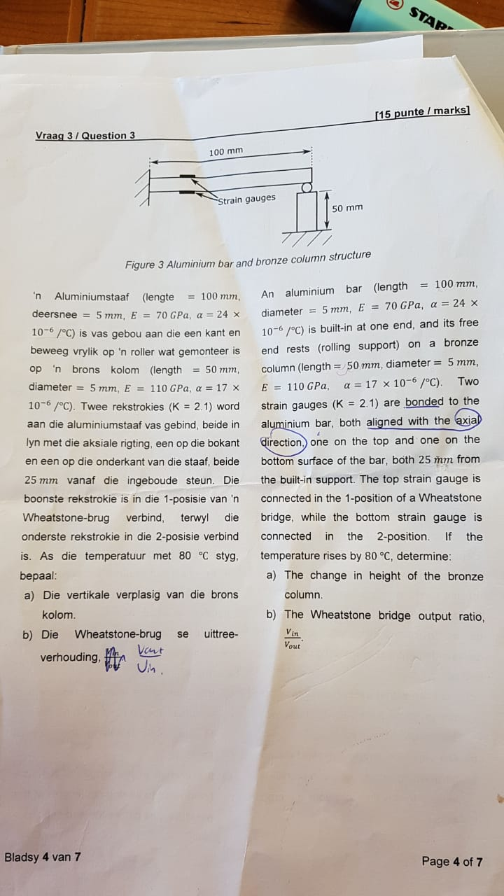 STAP (15 punte / marks] Vraag 3/ Question 3 100 mm 10 | Chegg.com
