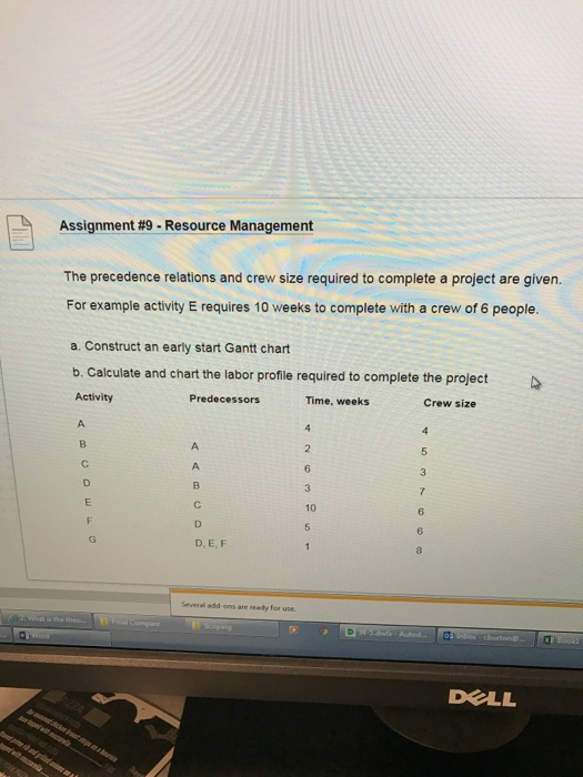 Solved Assignment #9-Resource Management The precedence | Chegg.com