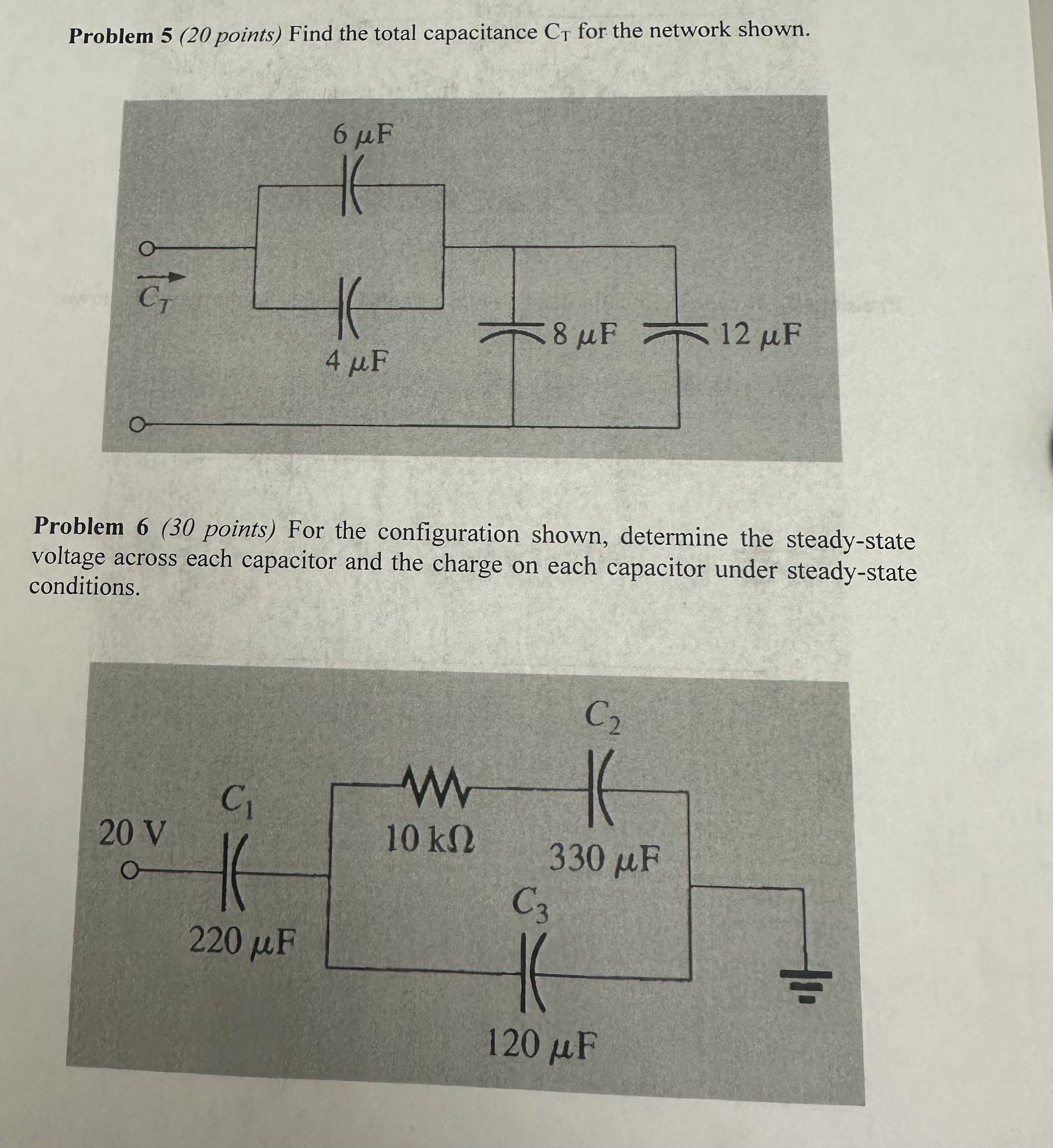 Solved Problem 5 (20 ﻿points) ﻿Find the total capacitance CT | Chegg.com