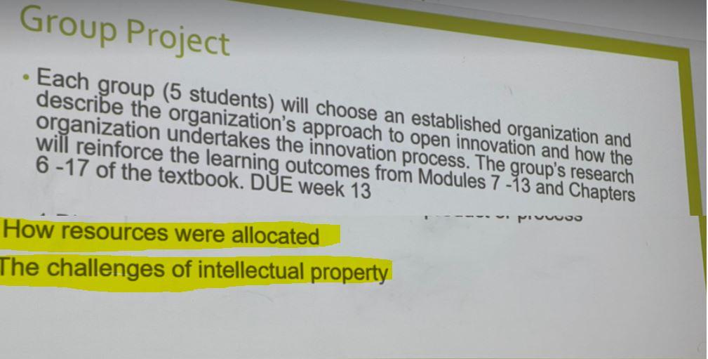 Group Project • Each group (5 students) will choose | Chegg.com