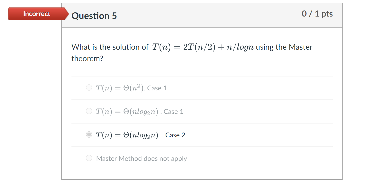 Solved Question 5What is the solution of T(n)=2T(n2)+nlogn | Chegg.com