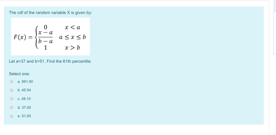 Solved The cdf of the random variable X is given by: = 0x