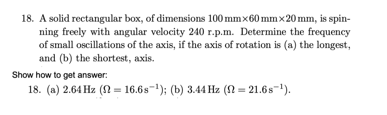 Solved A solid rectangular box, of dimensions | Chegg.com