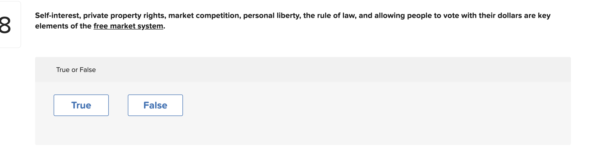 Solved 8 Self-interest, private property rights, market | Chegg.com