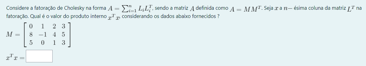 Solved Consider Cholesky Factorization With Matrix A