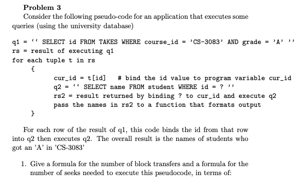 Hi!! I need help with this 1 database (SQL) question | Chegg.com