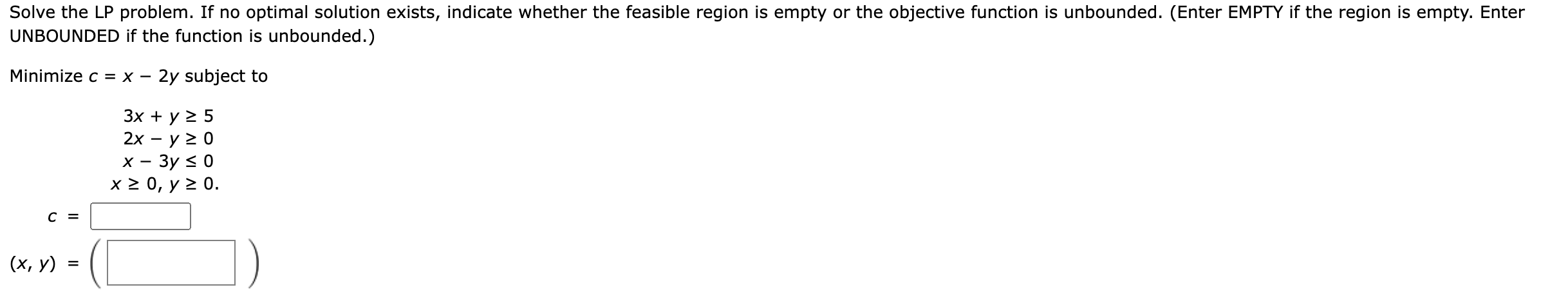 UNBOUNDED if the function is unbounded.) Minimize | Chegg.com