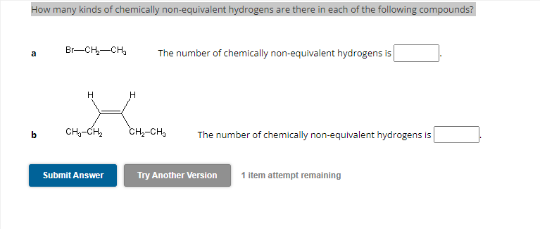 Solved How many kinds of chemically non-equivalent hydrogens | Chegg.com