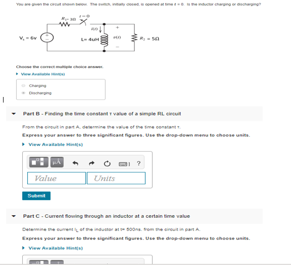 Solved You are given the circut shown below. The switch, | Chegg.com