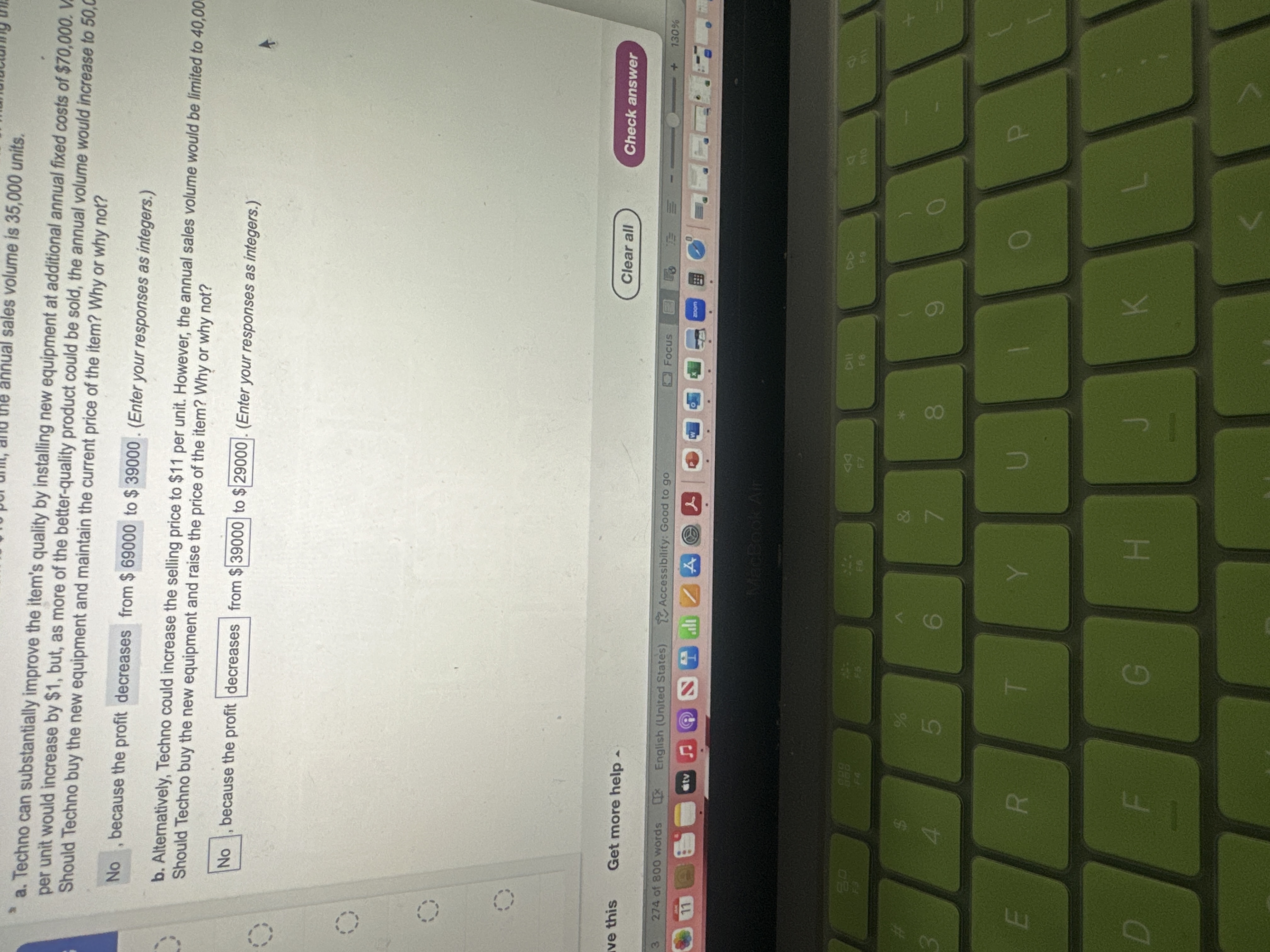 Solved per unit would increase by \( \$ 1 \), ﻿but, as | Chegg.com