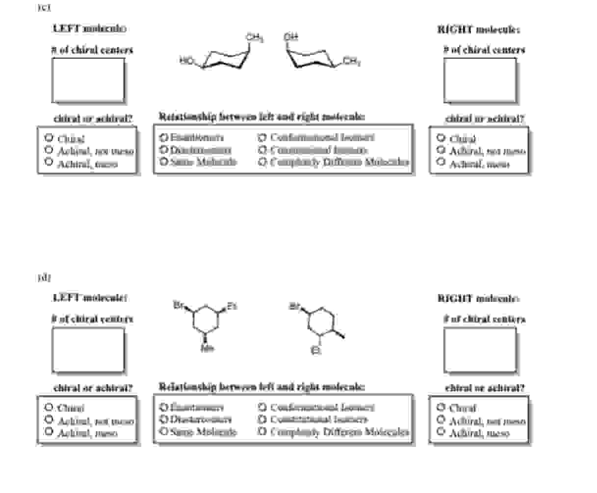 Solved for each pair of molecules below, determine how many | Chegg.com