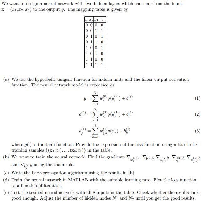 We want to design a neural network with two hidden | Chegg.com