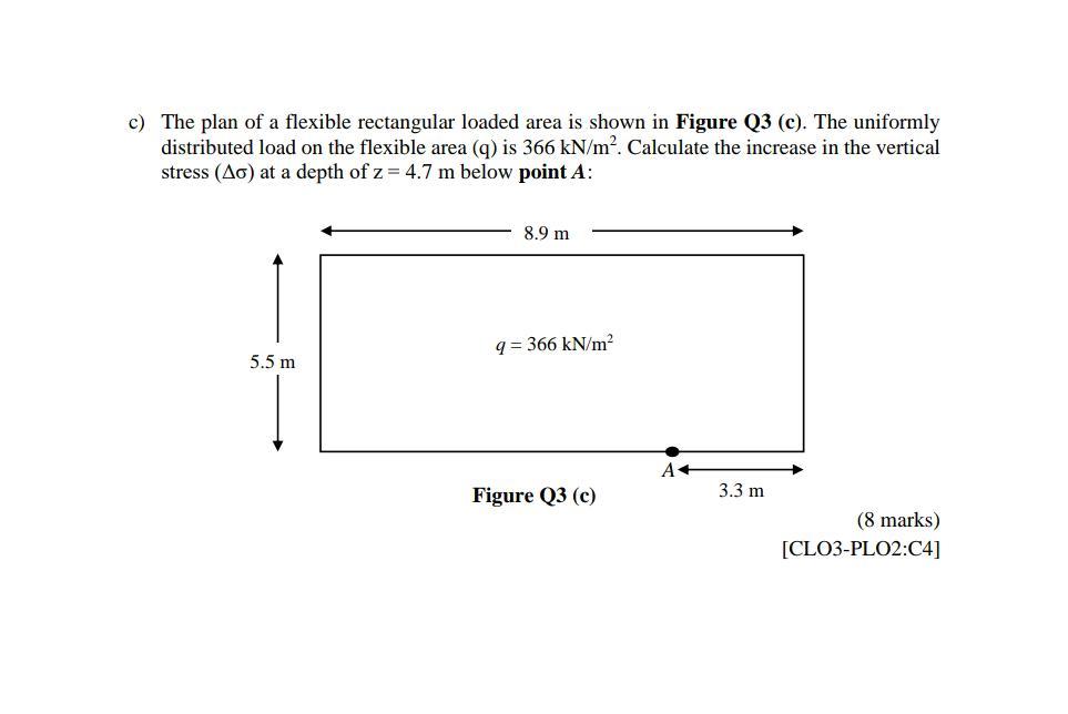 Solved c) The plan of a flexible rectangular loaded area is | Chegg.com