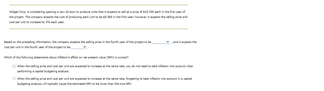Solved Widget Corp. is considering opening a new division to | Chegg.com