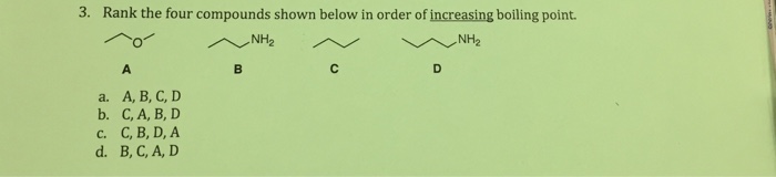 Solved Rank the four compounds shown below in order of | Chegg.com