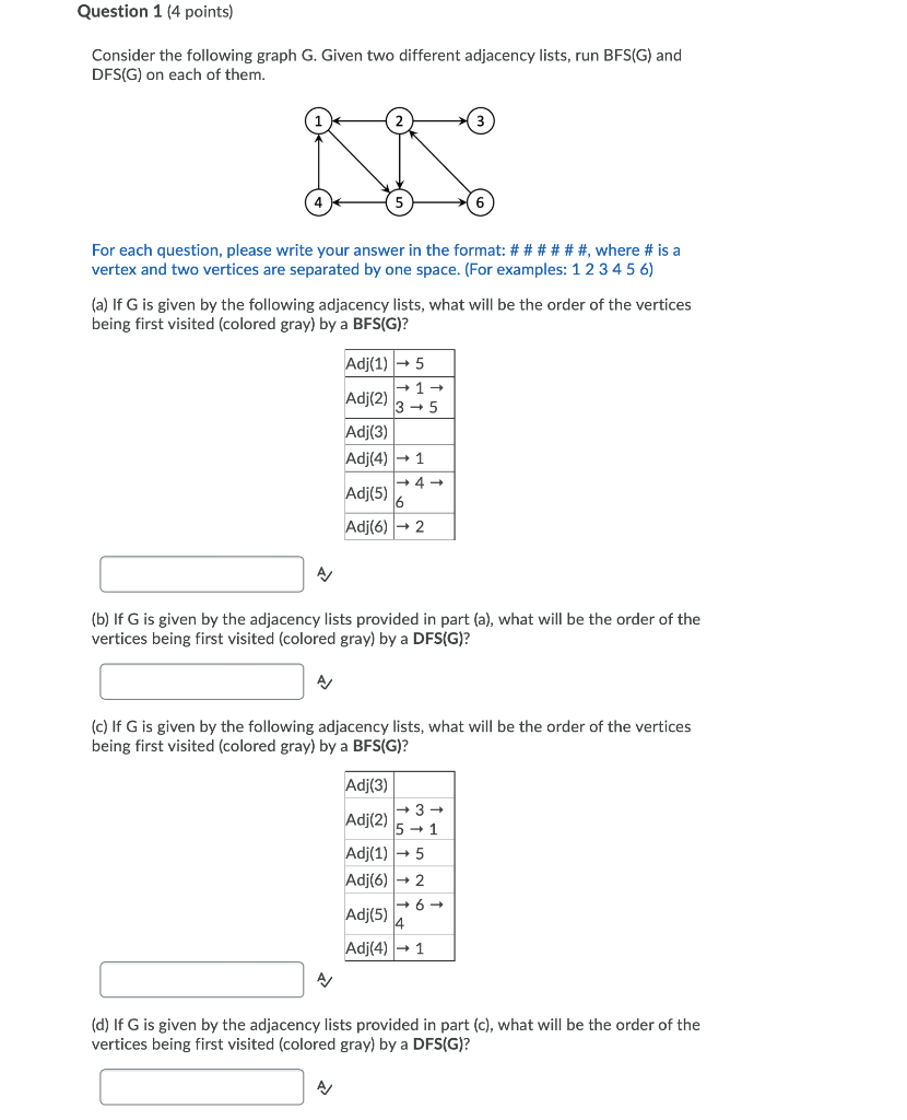Solved Please answer all of Question 1(a through d). Copy | Chegg.com
