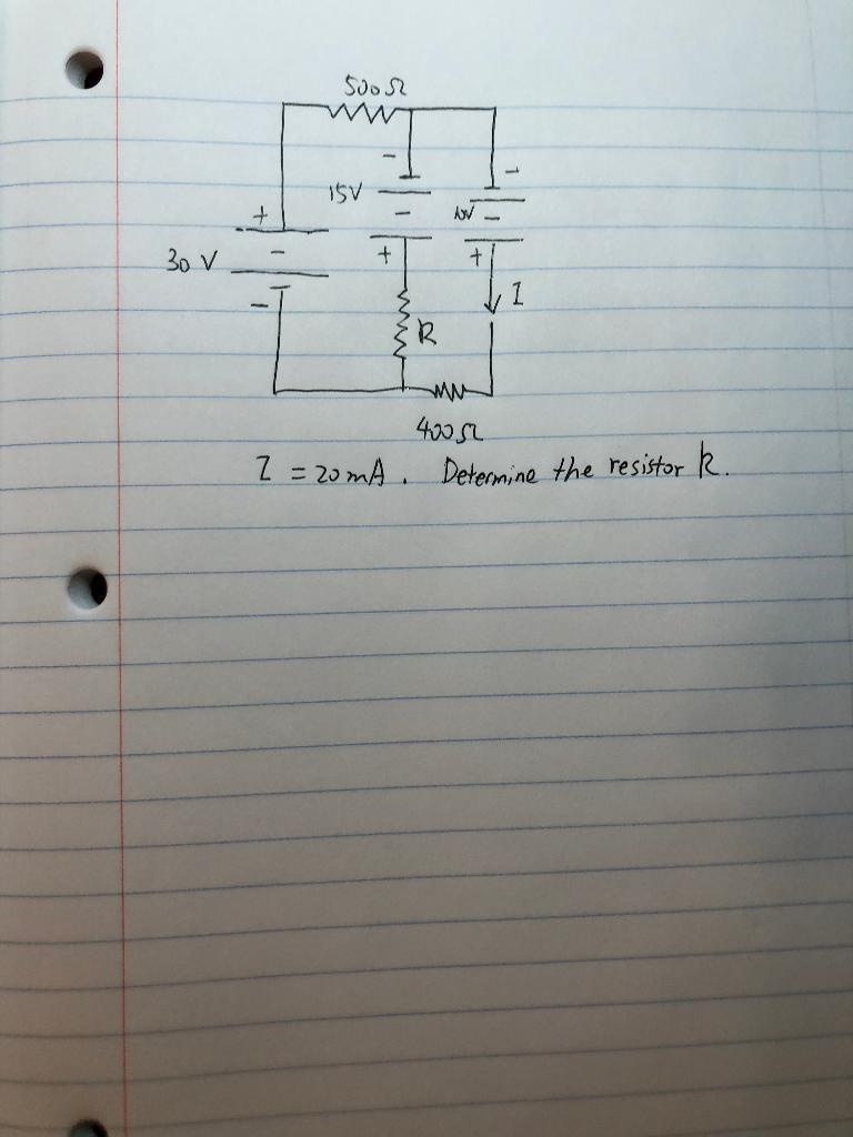 Solved 50.52 - 15V AV - 30 v + + 1 IR 4005 2=20mA. Determine | Chegg.com