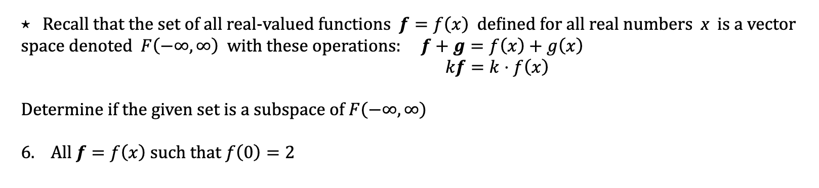 Solved ⋆ Recall that the set of all real-valued functions | Chegg.com