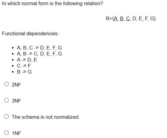Solved In which normal form is the following relation? | Chegg.com