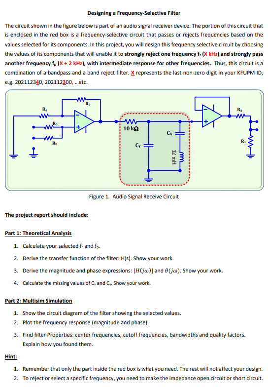Solved Designing a Frequency-Selective FilterThe circuit | Chegg.com