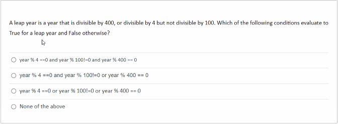 Solved A leap year is a year that is divisible by 400, or | Chegg.com