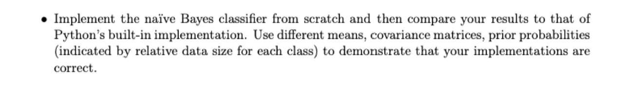 Implement the naïve Bayes classifier from scratch and | Chegg.com
