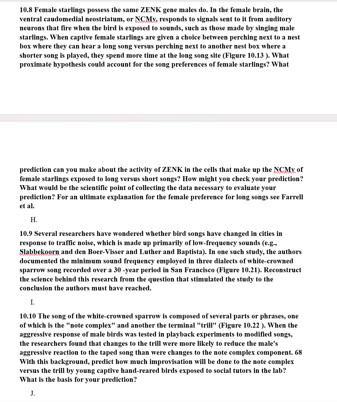 Solved 10.3 The four main questions for behavioral | Chegg.com