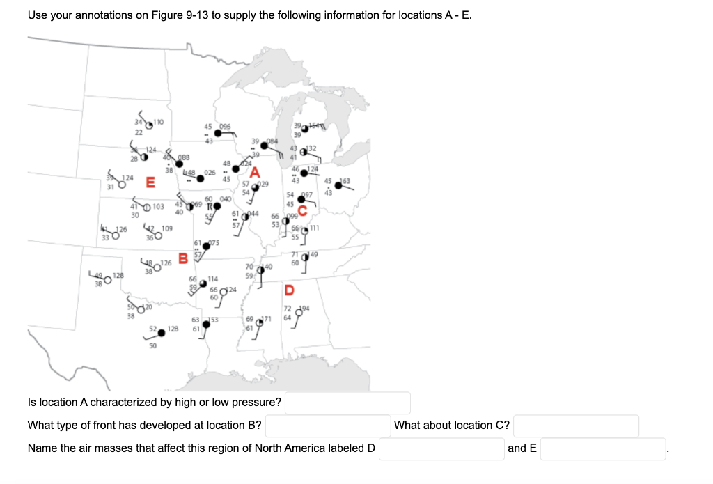 Solved Use your annotations on Figure 9-13 to supply the | Chegg.com