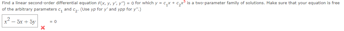 Solved Find a linear second-order differential equation | Chegg.com